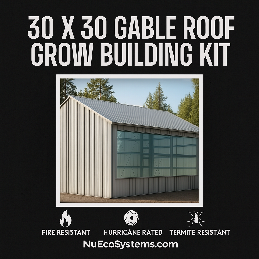 30 X 30 GABLE ROOF GROW BUILDING KIT - Nuecosystems