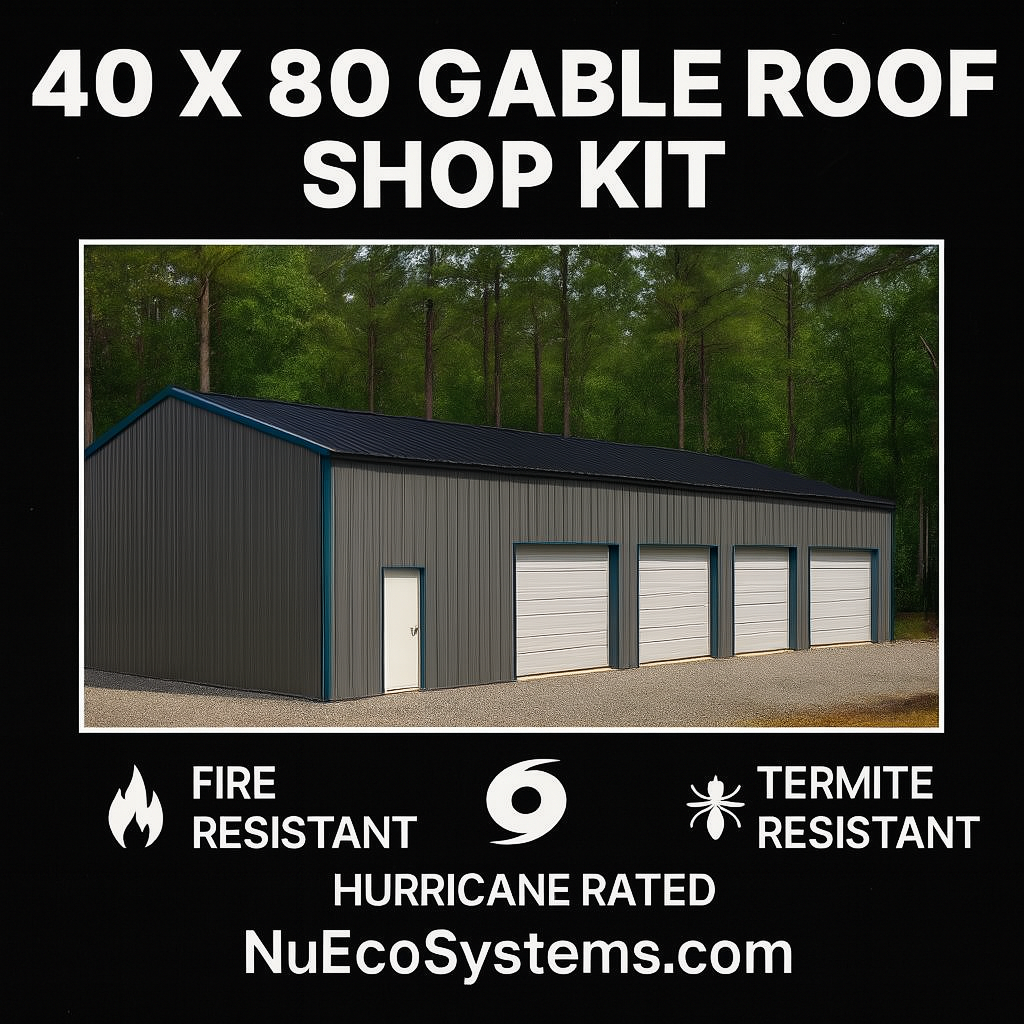 40 X 80 GABLE ROOF SHOP KIT – Nuecosystems