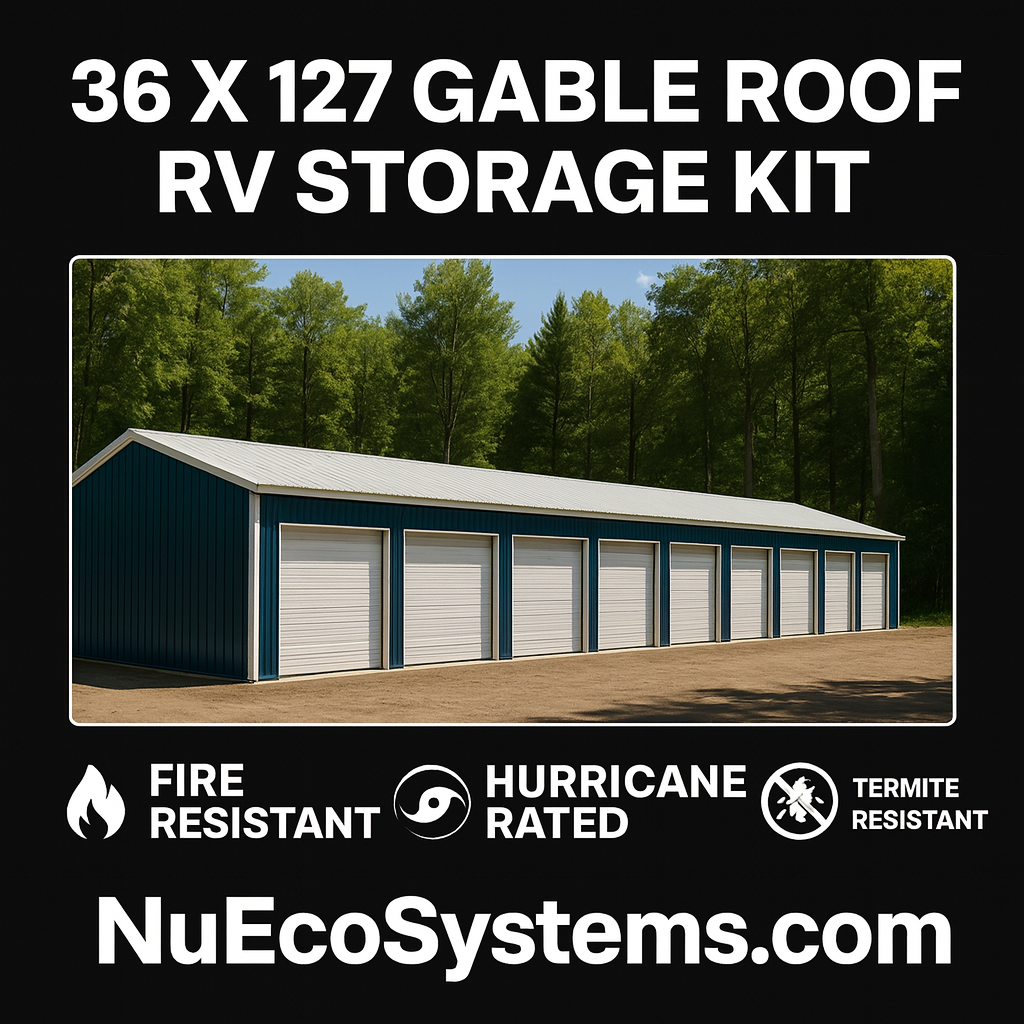 36 X 127 GABLE ROOF RV STORAGE KIT - Nuecosystems