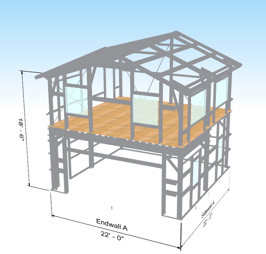 22 X 22 GABLE ROOF GARAGE ADU KIT – Nuecosystems