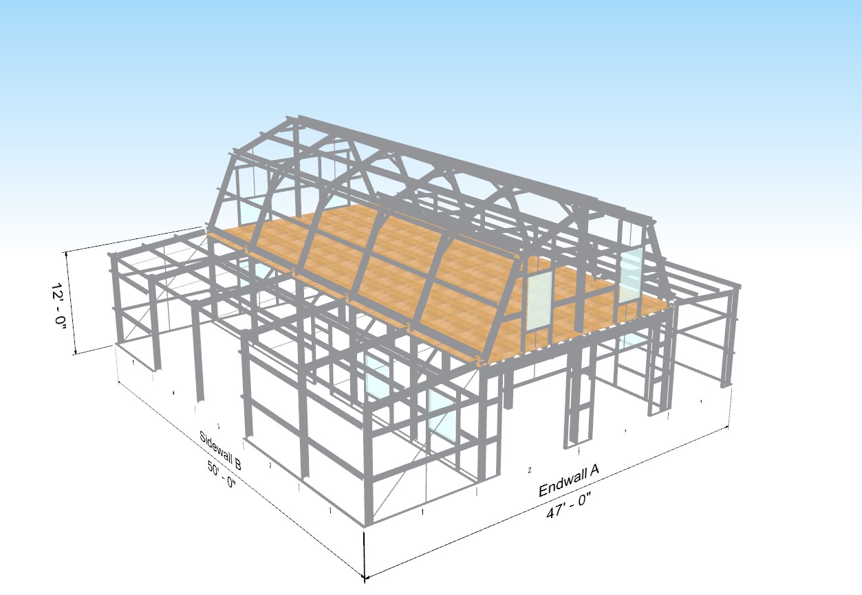 47 X 50 GAMBREL ROOF 2 STORY BARNDOMINIUM KIT - Nuecosystems