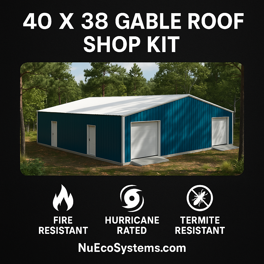 40 X 38 GABLE ROOF SHOP KIT – Nuecosystems